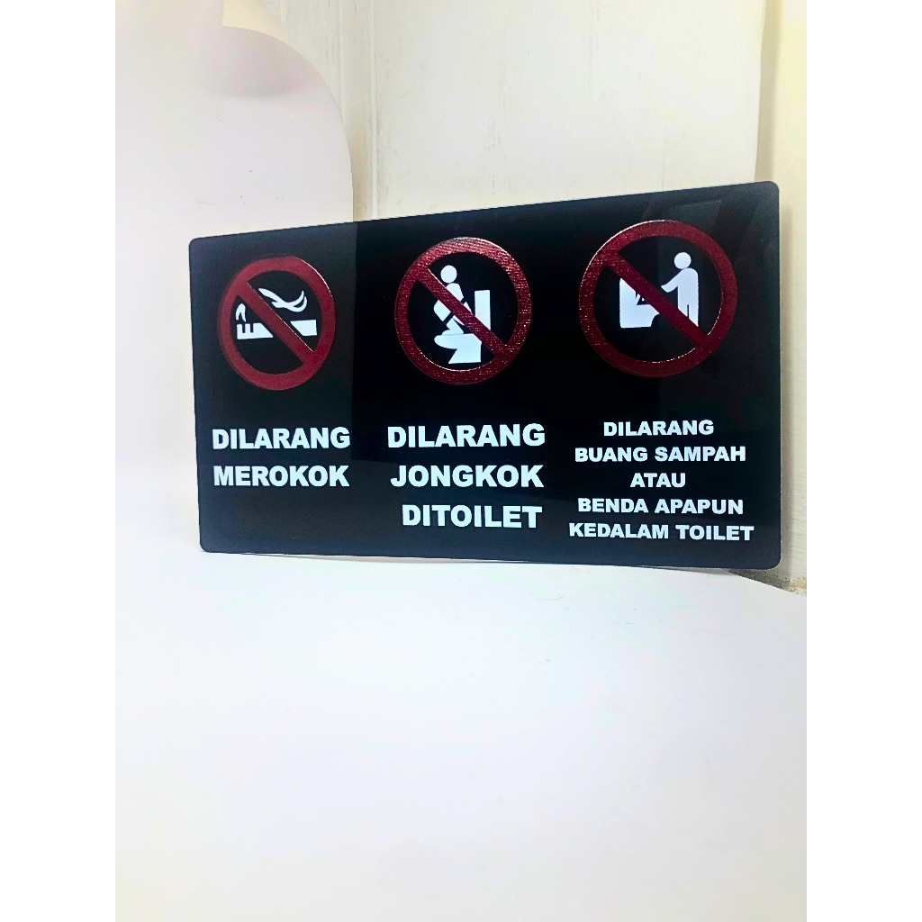 Jual Logo Toilet Custom Akrilik UV Print Laser CUT Signage Peringatan ...