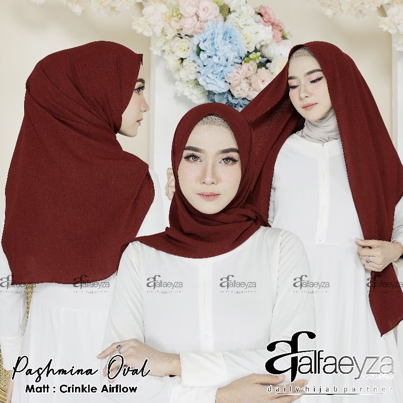 Jual Ruby117 Hijab Pashmina Curve | Pashmina Oval 180cm Crinkle Airflow PREMIUM | Shopee Indonesia