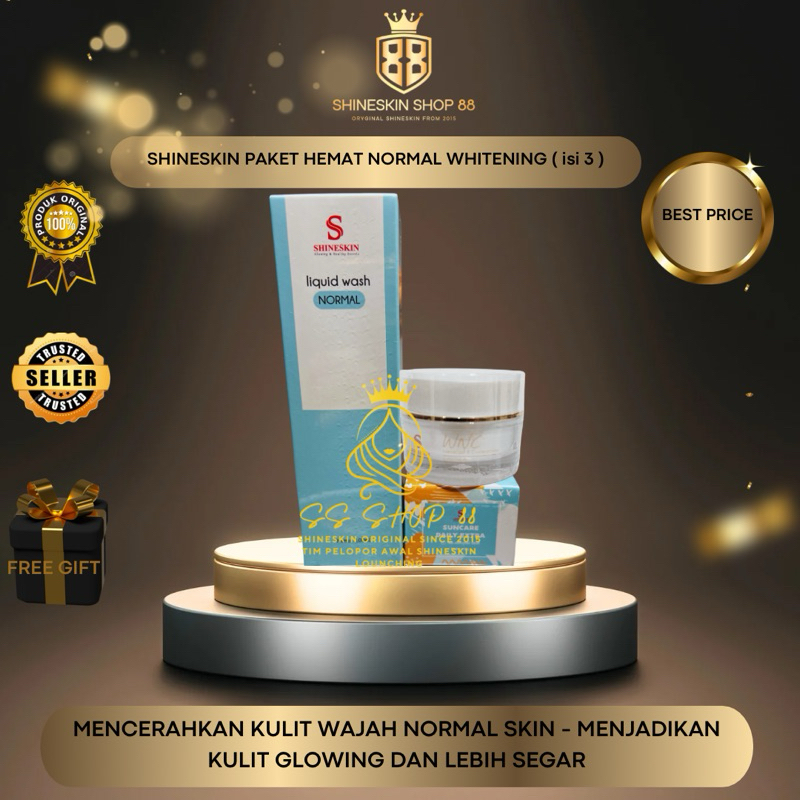 Jual SHINESKIN PAKET WHITENING GLOW ( KULIT NORMAL ISI 3 ) SKINCARE ...
