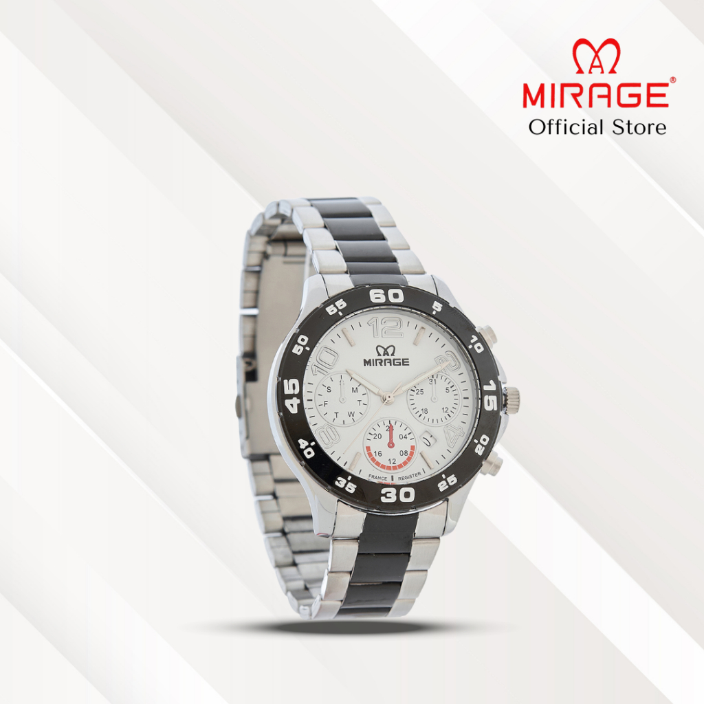 Jual Mirage Jam Tangan Pria Analog 8810 M Silver Lis Black Original ...