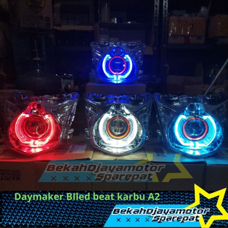 Jual Lampu daymaker BIled beat karbu A2 full set reflektor | Shopee ...
