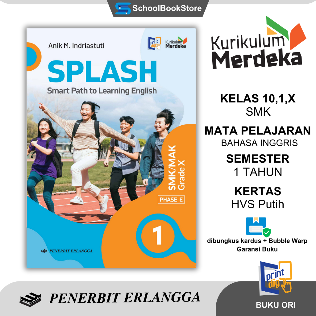 Jual Buku ERLANGGA Bahasa Inggris Kelas 10 1 X SMK Kurikulum Merdeka ...