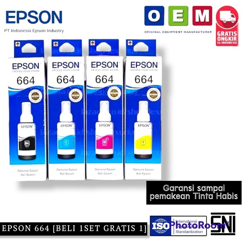 Jual 1SET Tinta EPSON 664 Original L100/L110/L120/L200/L210 | Shopee Indonesia