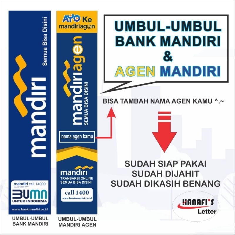Jual Bendera Umbul-umbul Bank Mandiri dan Mandiri Agen [READY STOK ...