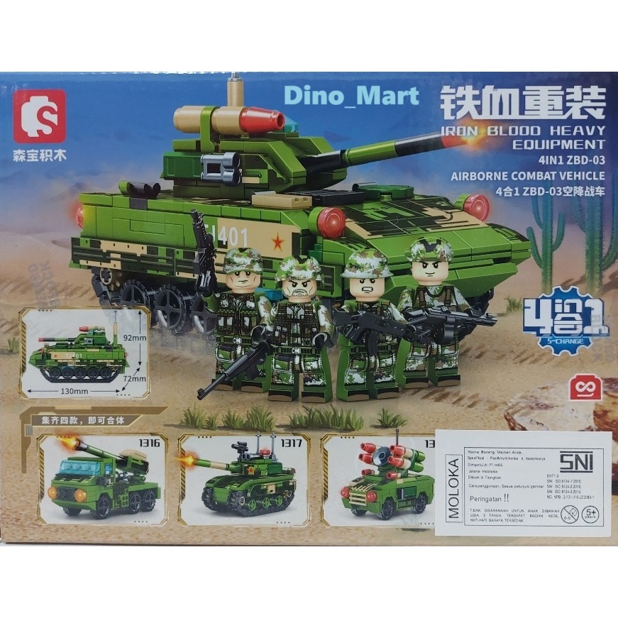 Jual Sembo Block Tank dan Karakter Iron Blood Heavy Equipment 4 in 1 ...