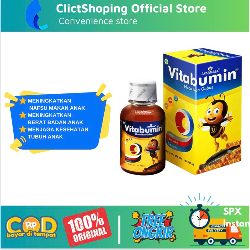 Jual Vitabumin Madu Ikan gabus Albumin Anak 60ml & 130ml | Shopee Indonesia