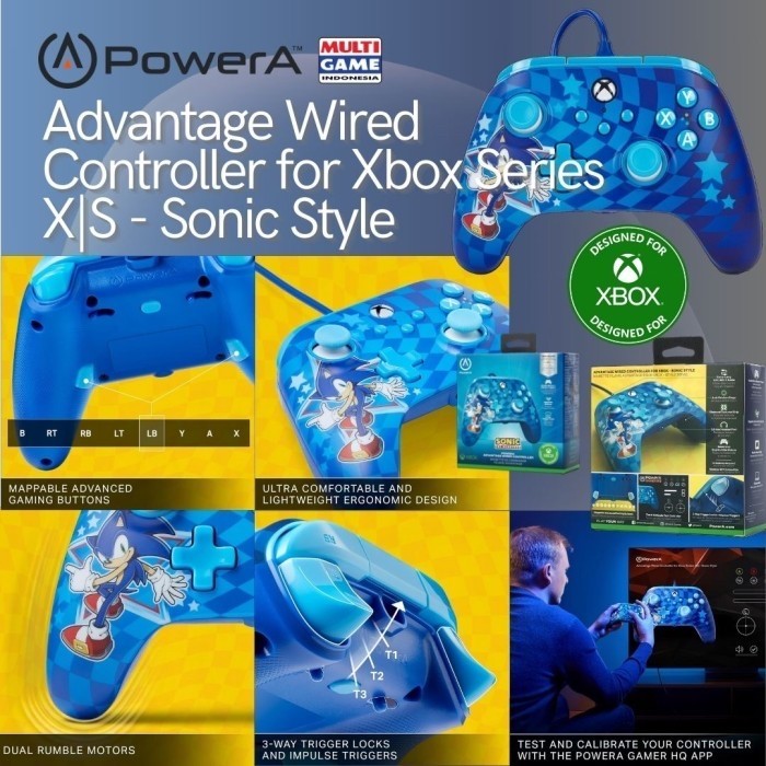 Jual PowerA Xbox/PC Windows Advantage Wired Controller Sonic Style ...