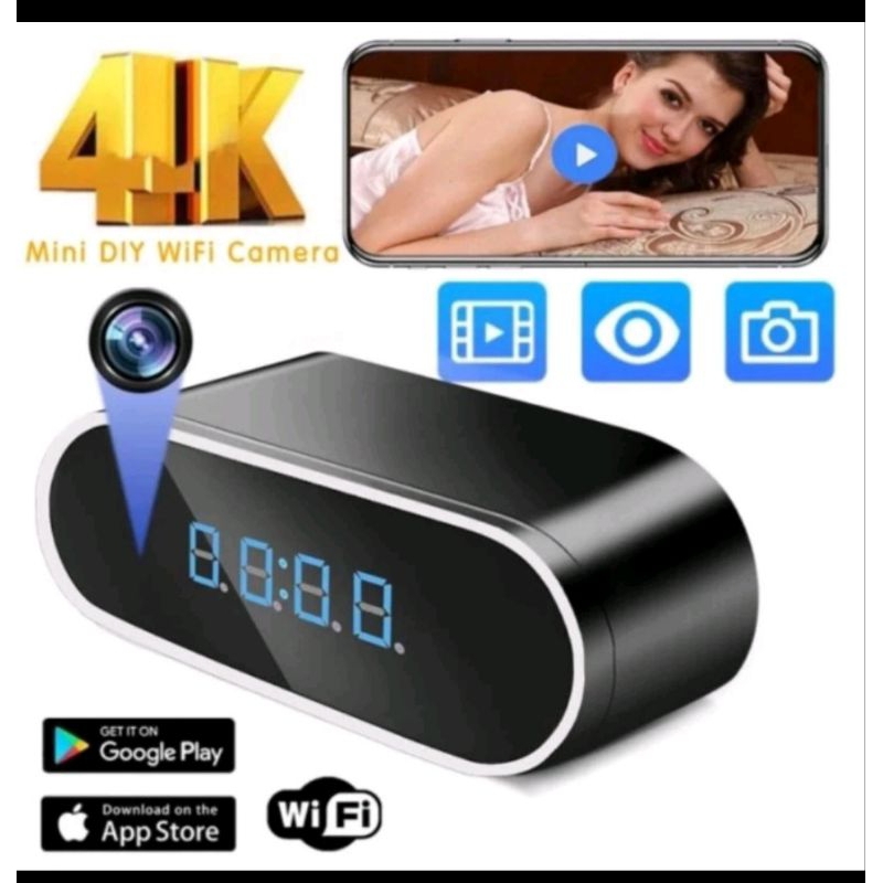 Jual IP Camera CCTV SPY Jam Meja 8MP Sensor Gerak WIFI Wireless MINI ...