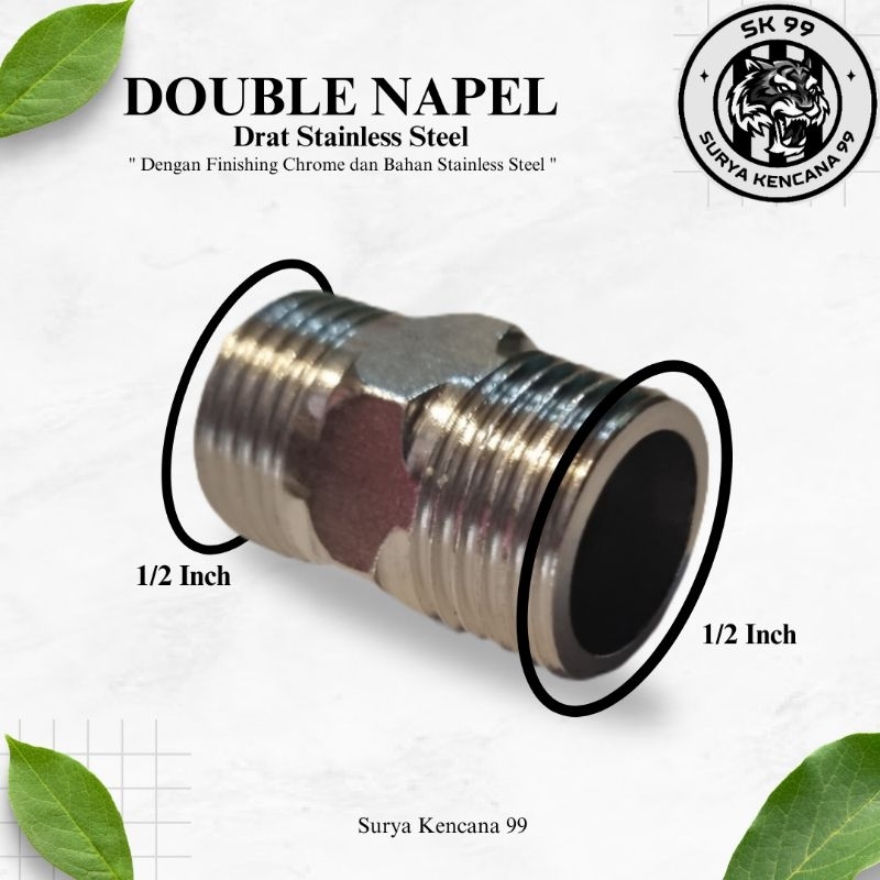 Jual {Harga 10 PCS} Double Nepel 1/2 x1/2 stainless Nipple | Shopee ...