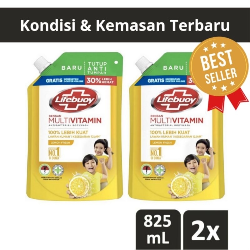 Jual [Paket Twinpack] Sabun Mandi Cair Lifebuoy Kuning Lemon Fresh 100% ...