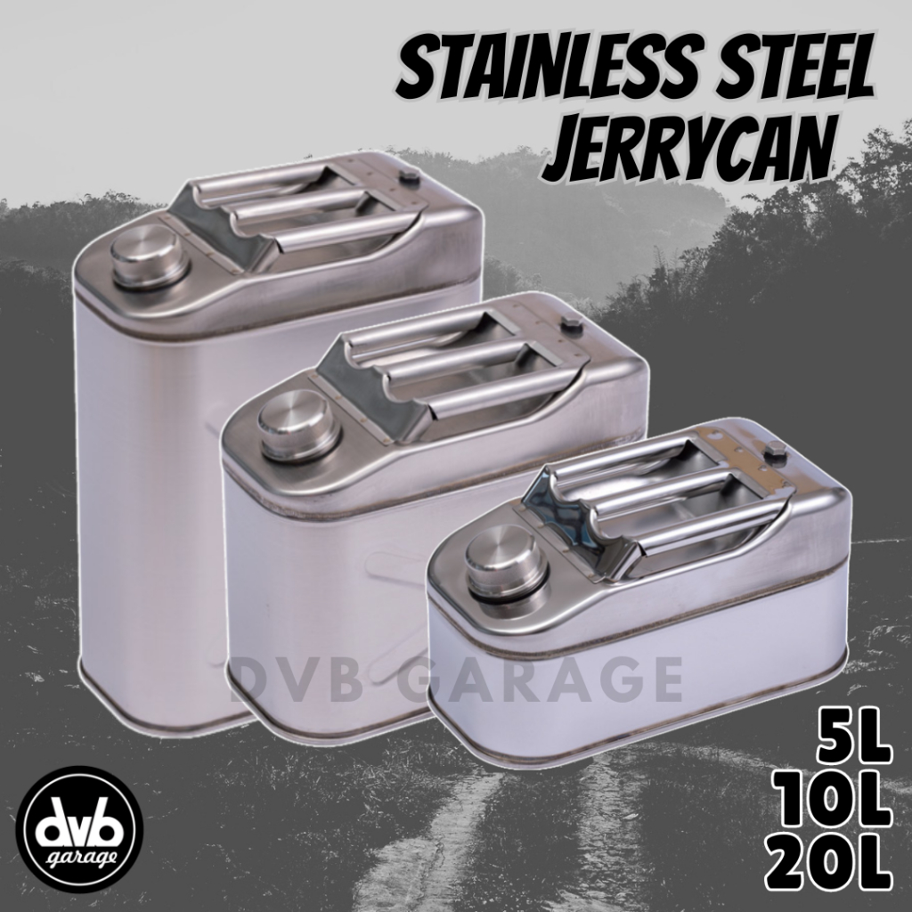 Jual JERIGEN 304 STAINLESS STEEL BENSIN SOLAR JERRYCAN JIRIGEN ARMY ...