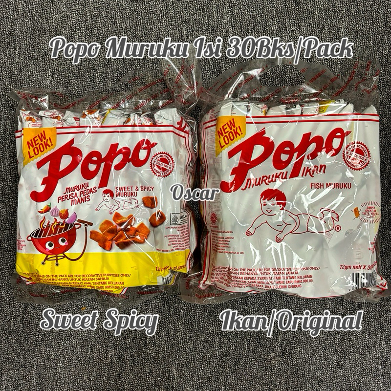 Jual (ready) Popo Muruku isi 30pcs original Pedas Manis Snek Ikan Snack ...