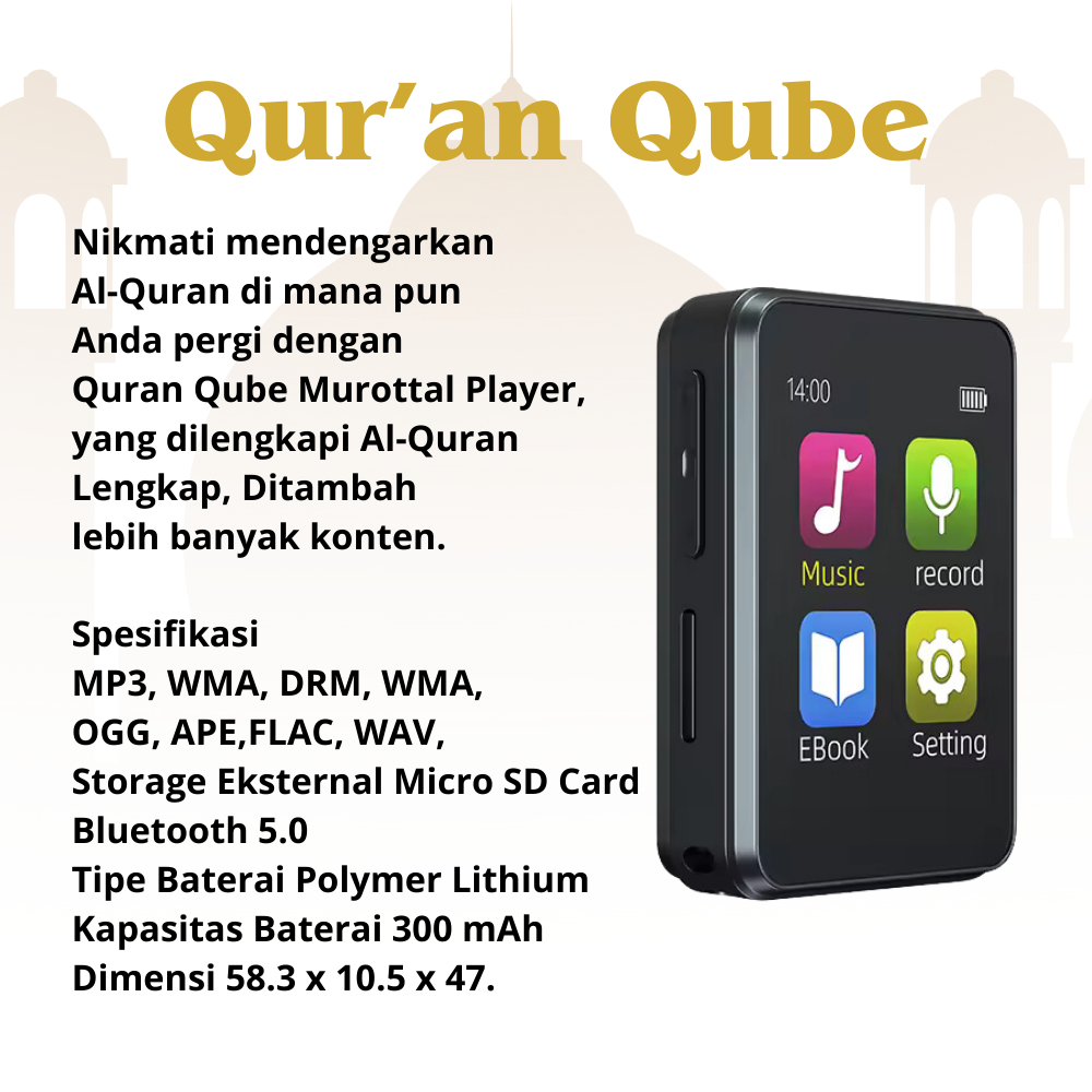 Jual Quran Qube Murottal Quran Pod Q-pod Murottal Quran Lengkap 30 Juzz ...