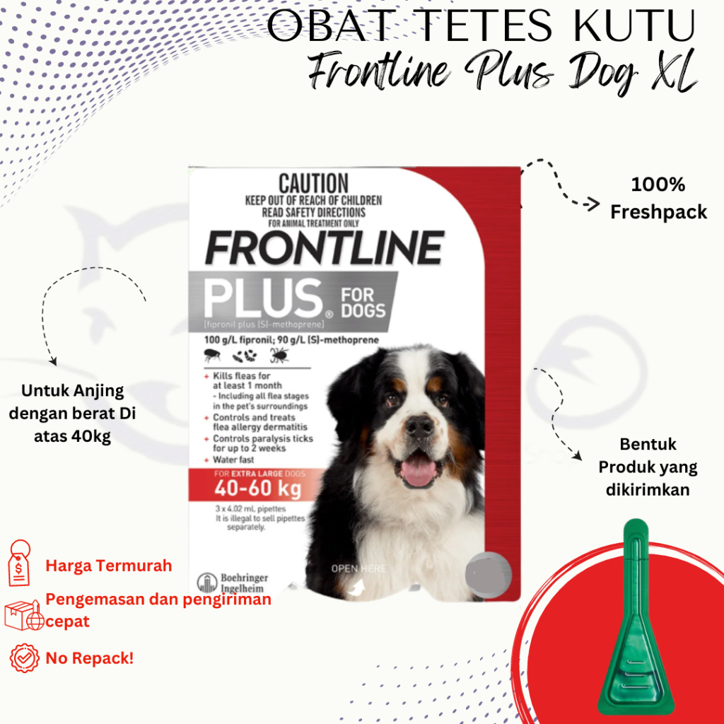 Jual OBAT TETES KUTU ANJING - FRONTLINE PLUS DOG XL - TETES KUTU DOG ...