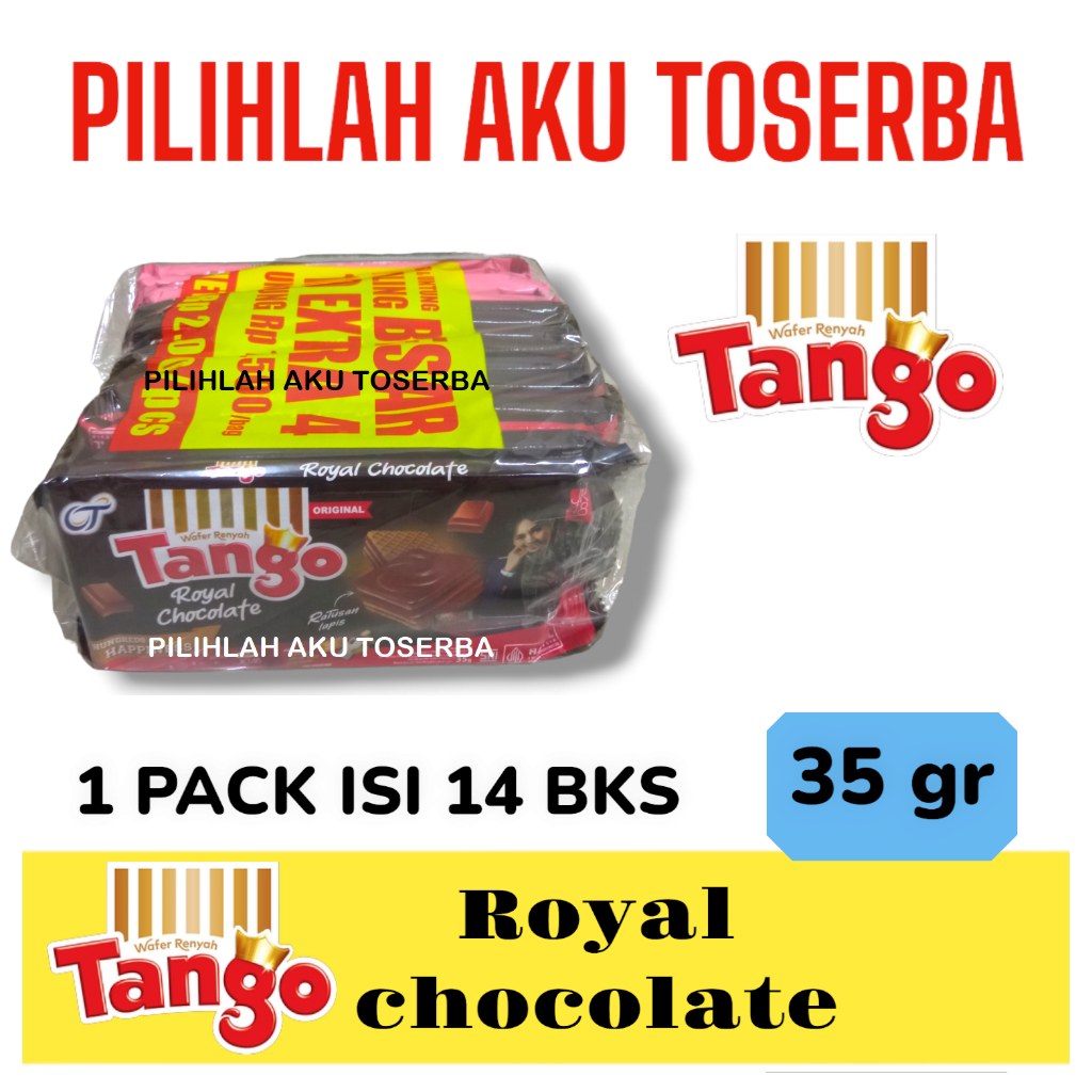 Jual Tango Wafer ROYAL CHOCOLATE 35 gr - (HARGA 1 PACK ISI 10 SACHET) | Shopee Indonesia