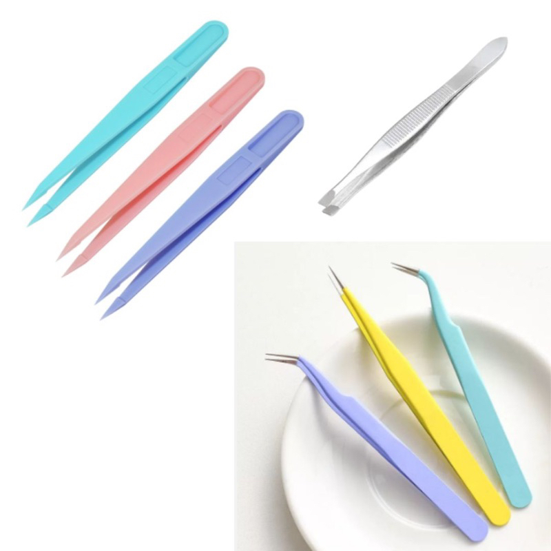Jual CLEAR SALE PINSET LENGKUNG TAJAM / PINSET PLASTIK TIDAK TAJAM ...