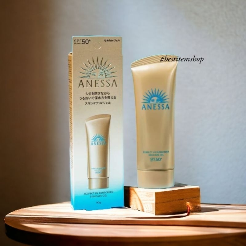 Jual anessa perfect uv sunscreen skincare gel spf50+ pa++++ 90ml new | Shopee Indonesia