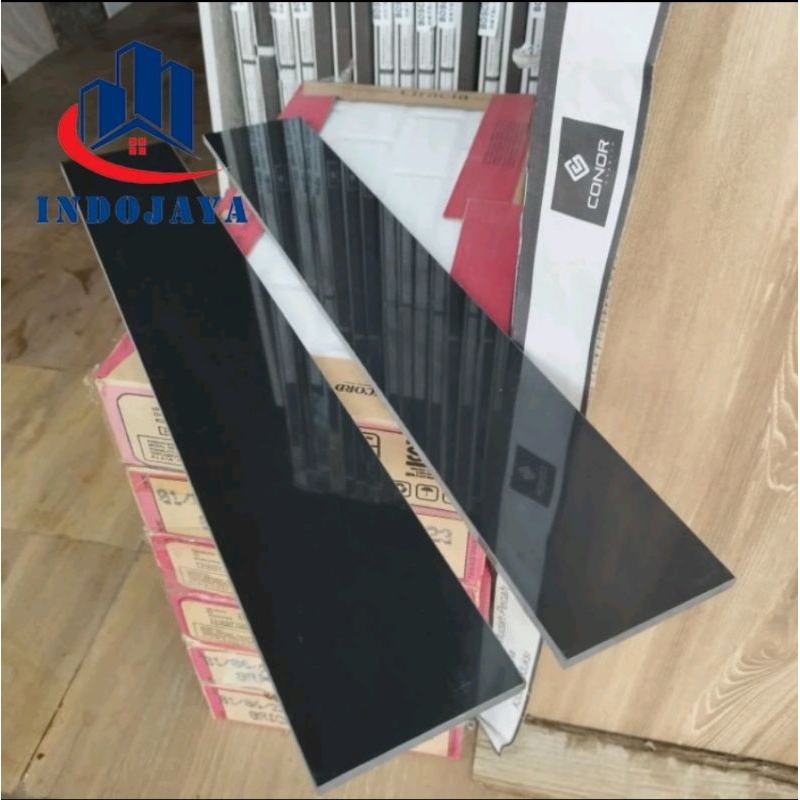 Jual Granit keramik list/plint dinding 10×60 motif hitam ukuran request ...