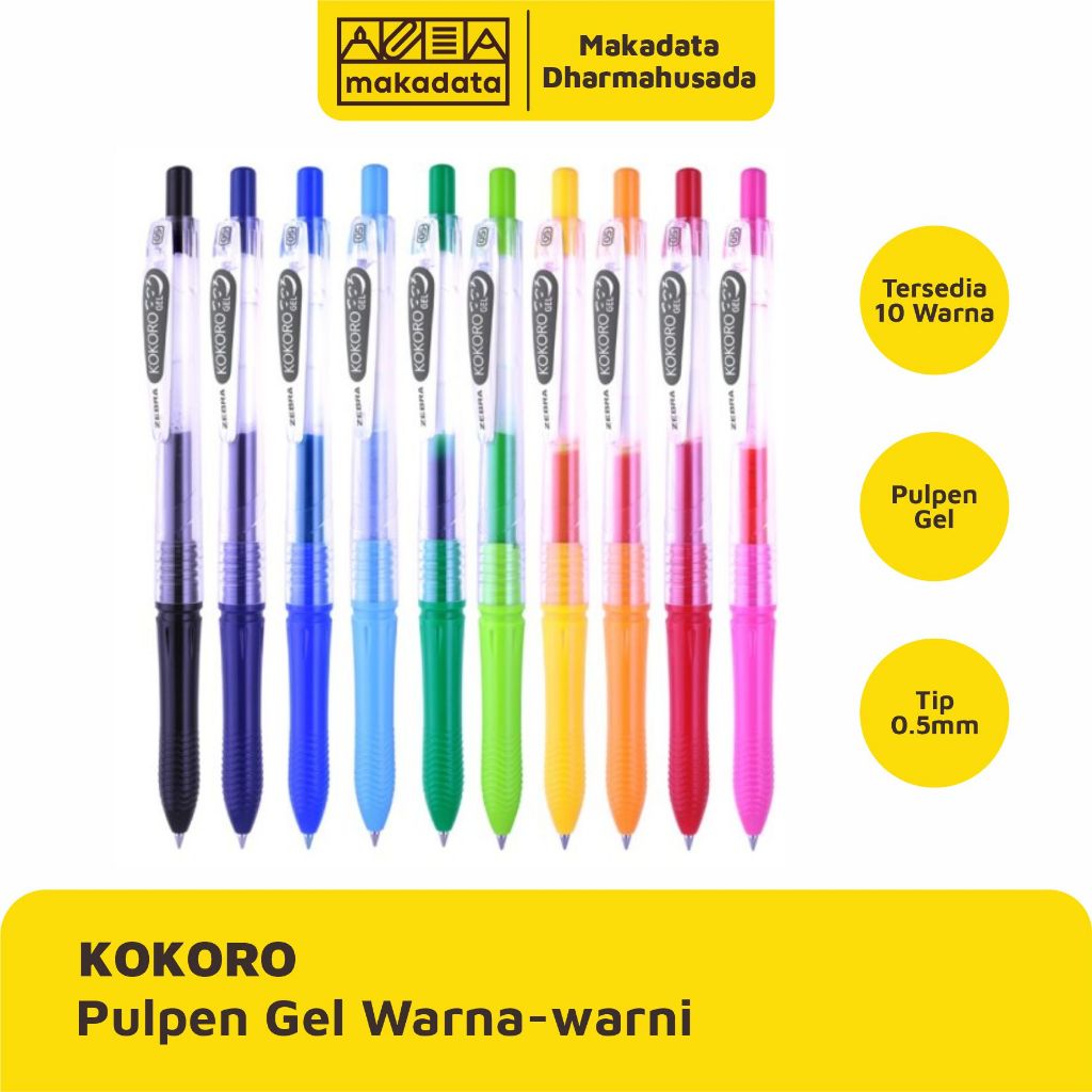 Jual BALLPOINT | BOLPEN | PULPEN ZEBRA KOKORO WARNA-WARNI (1PCS ...