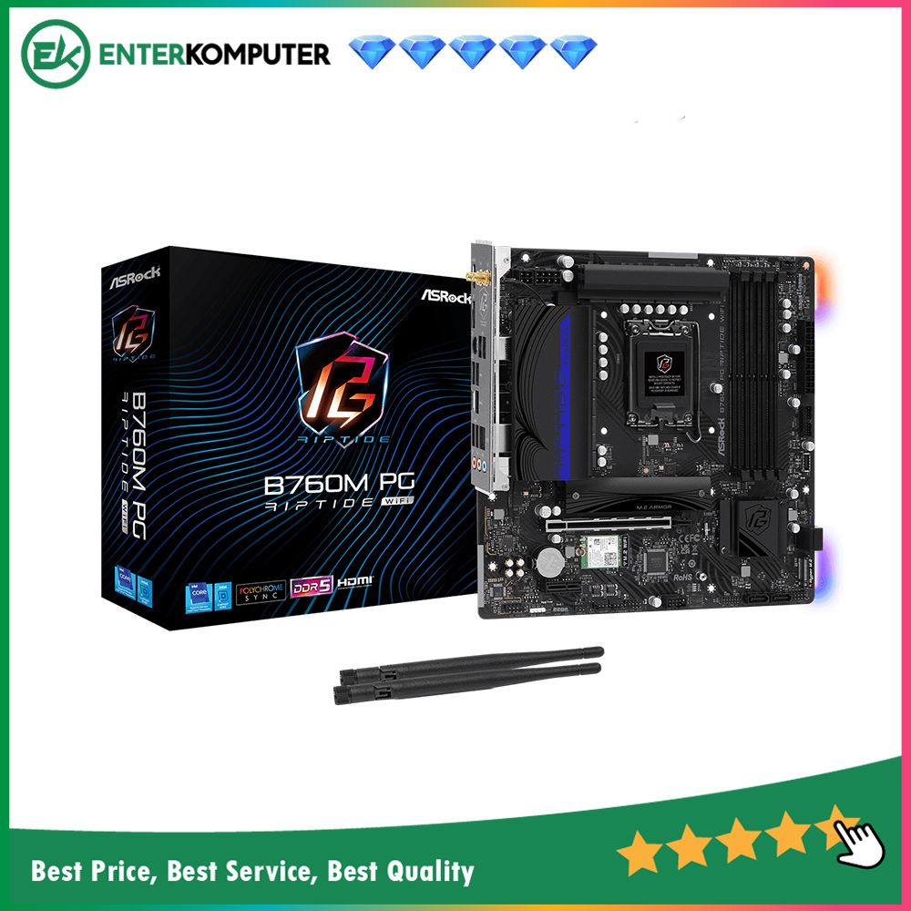 Jual Motherboard ASRock B760M PG Riptide WIFI (LGA1700, B760, DDR5 ...