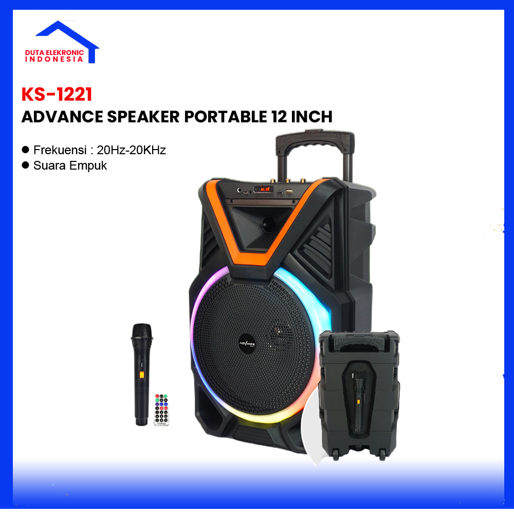 Jual Advance Speaker Bluetooth Portable KS-1221 12 Inch Speaker Meeting | Shopee Indonesia