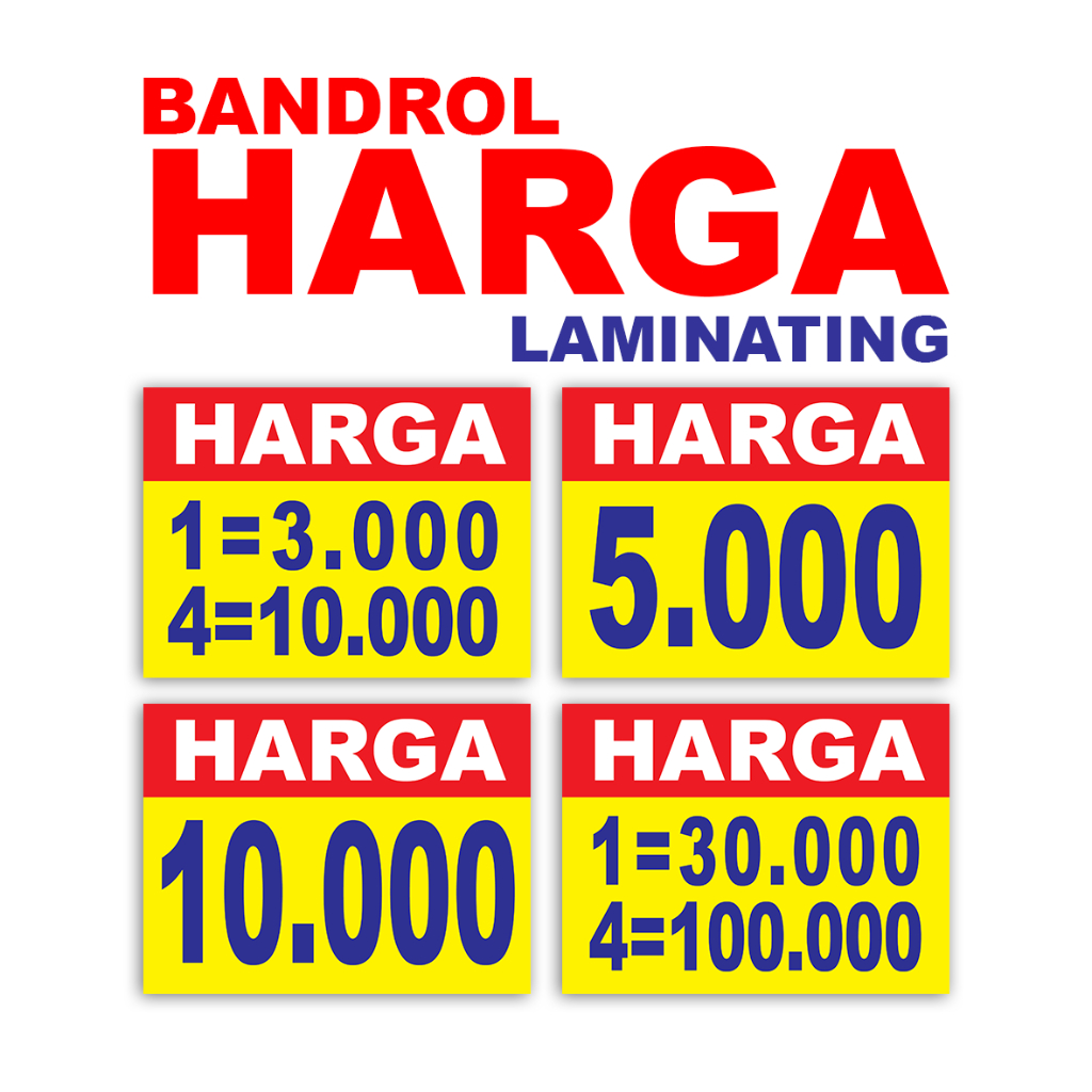 Jual Bandrol Harga / HARGA LAMINATING / KERTAS BANDROL HARGA / HARGA ...