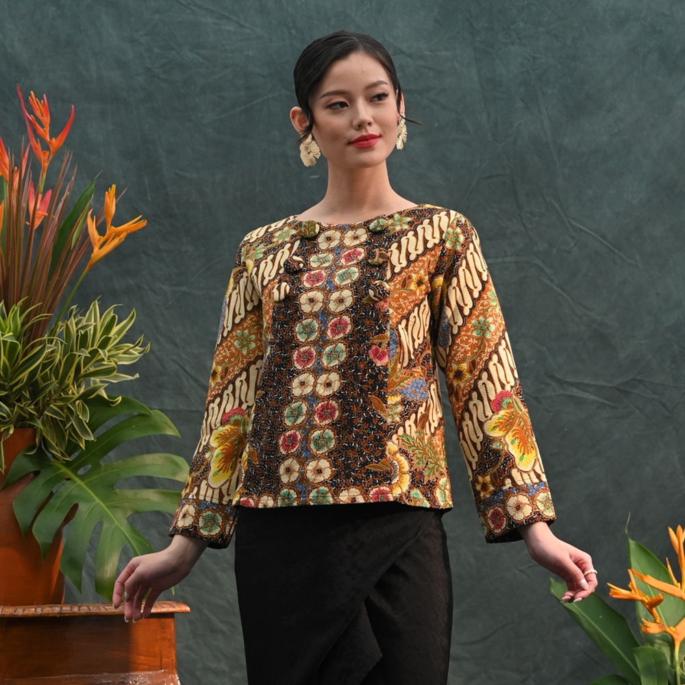 Jual NONA RARA - Bingo Dobi Solo T2907, Baju kerja blouse batik wanita ...