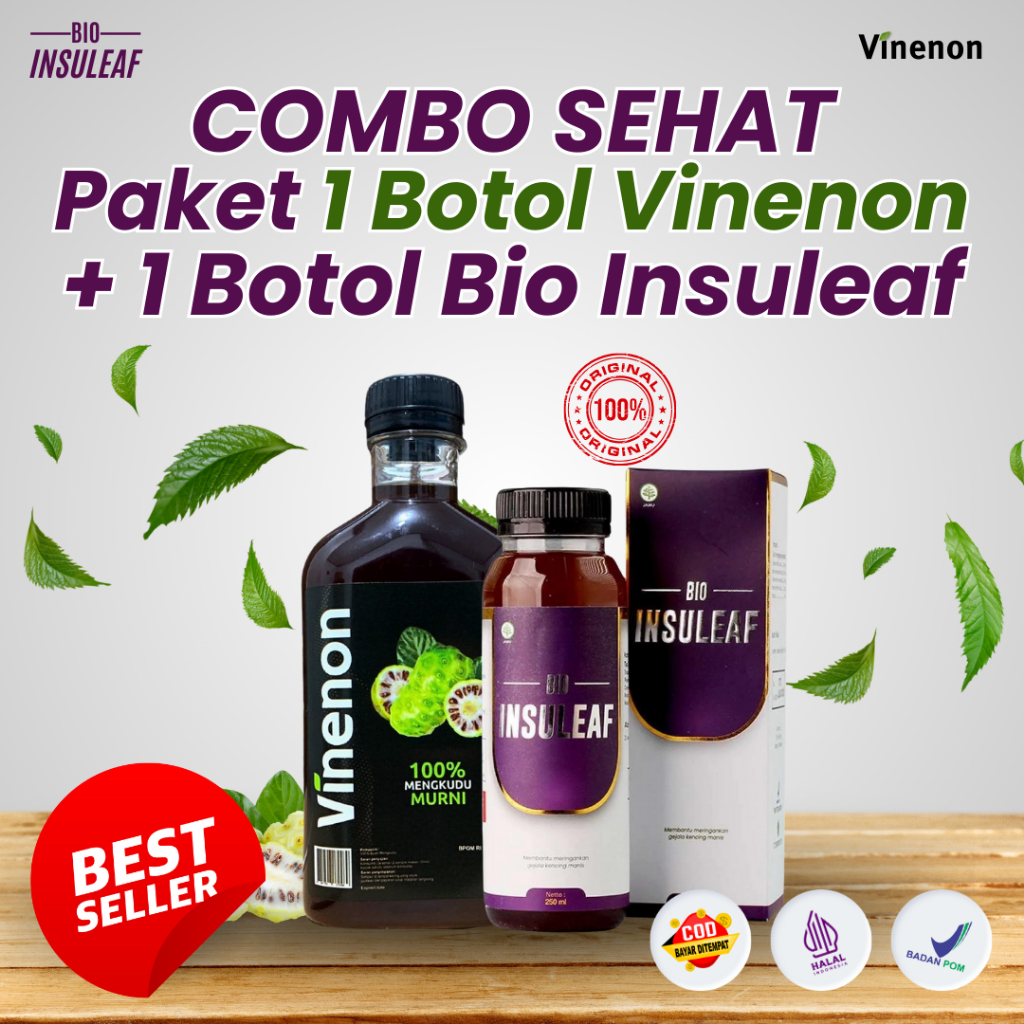 Jual [COMBO SEHAT] 1 Botol Bio Insuleaf + 1 Botol Vinenon Bebaskan dari ...