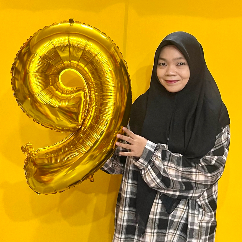 Jual Balon Foil Angka Besar 80 cm gold Balon Angka Jumbo , Balon ...
