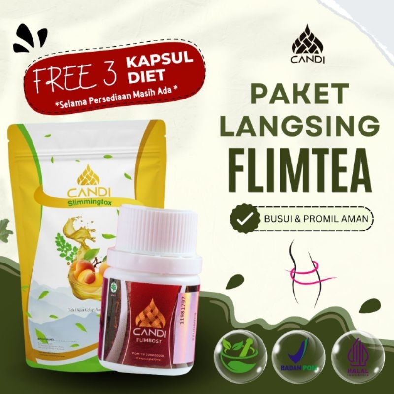Jual PAKET FLIMTEA MINI candi isi 1 botol flimbost 15 kapsul+1 pouch ...