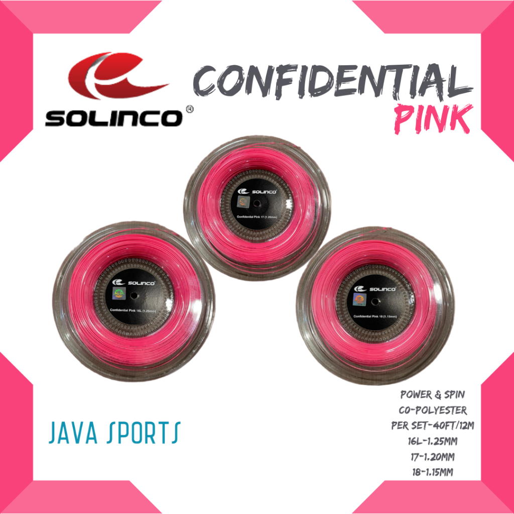 Jual Senar Tenis Solinco Confidential Pink | Power & Spin | Co ...
