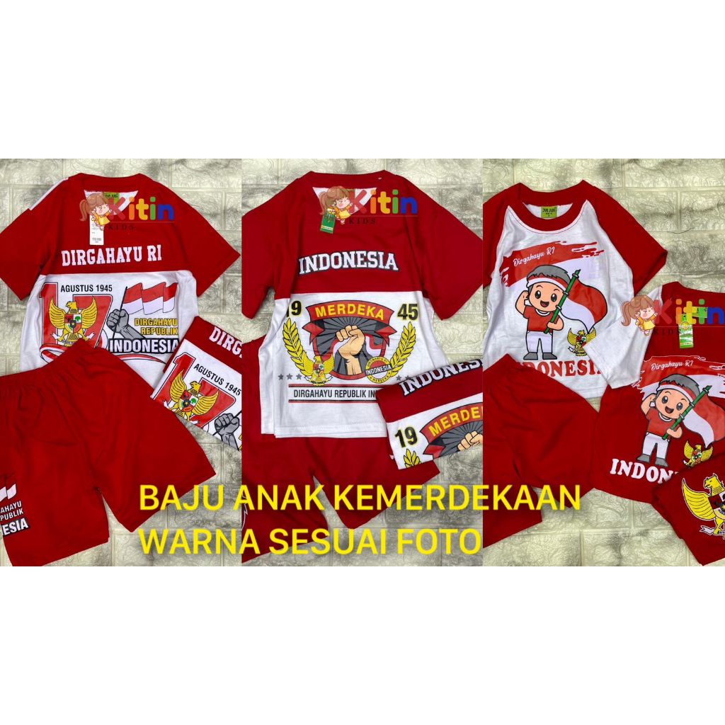 Jual YJ - SETELAN BAJU MAIN ANAK KEMERDEKAAN INDONESIA 17 AGUSTUS ...