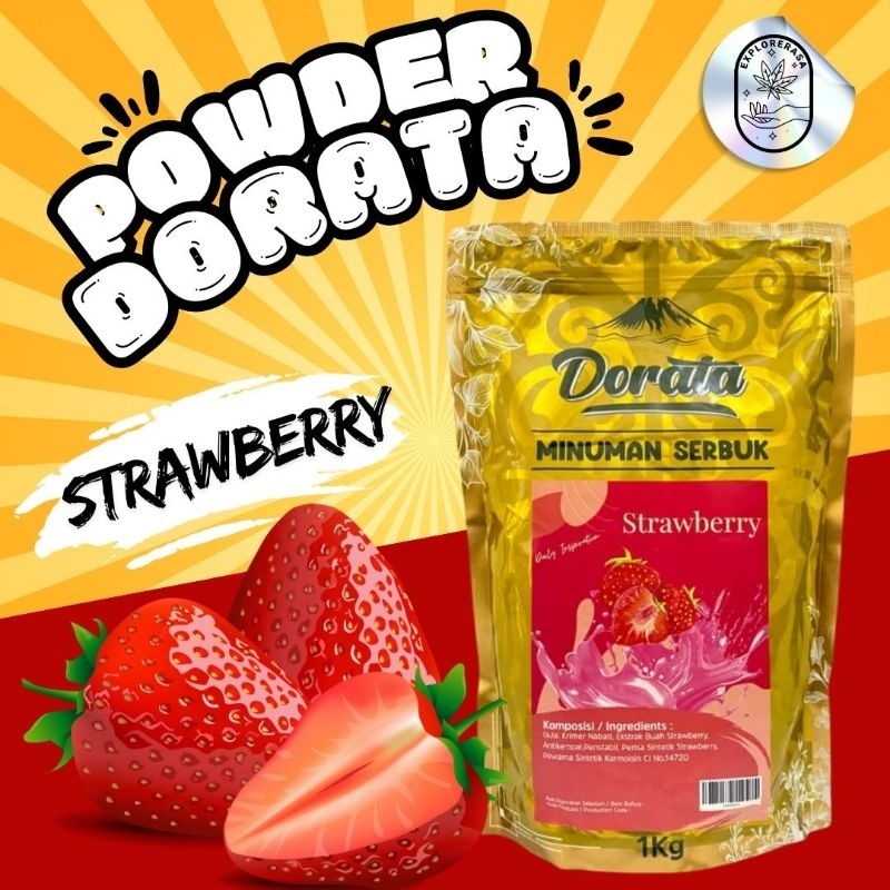 Jual Dorata powder varian rasa strawberry isi 1kg | Shopee Indonesia