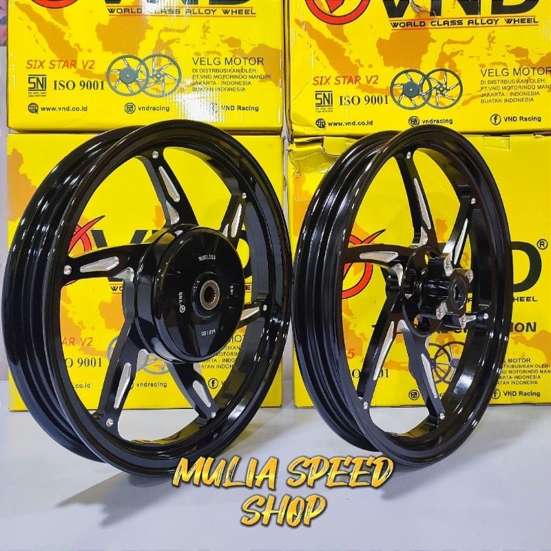 Jual VND Velg Racing Six Star V2 F : 1.60x14 & R : 1.85x14 Mio/ Mio ...