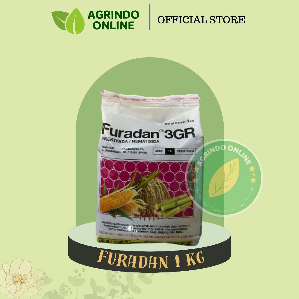 Jual insektisida FURADAN 3GR kemasan 1 kg - nematisida obat pembasmi ...