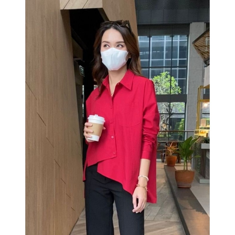 Jual KEMEJA MERAH PUTIH OVERSIZED / KEMEJA KEMERDEKAAN POLOS 17 AGUSTUS ...