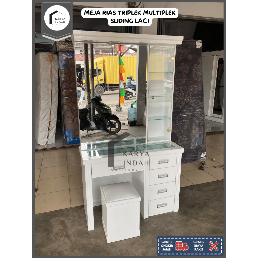 Jual Meja Rias KAYU TRIPLEK MULTIPLEK PLYWOOD KACA RIAS SLIDING LACI ...