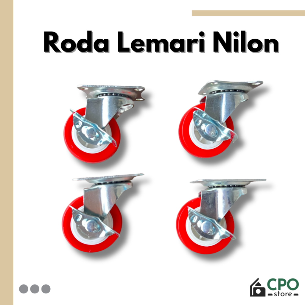 Jual Roda Lemari / Roda Etalase / Roda Kulkas Nilon 2 Inch Isi 4 pc ...