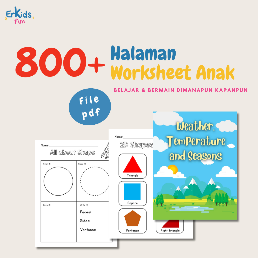 Jual 800++ Worksheet untuk Anak TK dan PAUD - Fun & Colorful Busy Book ...