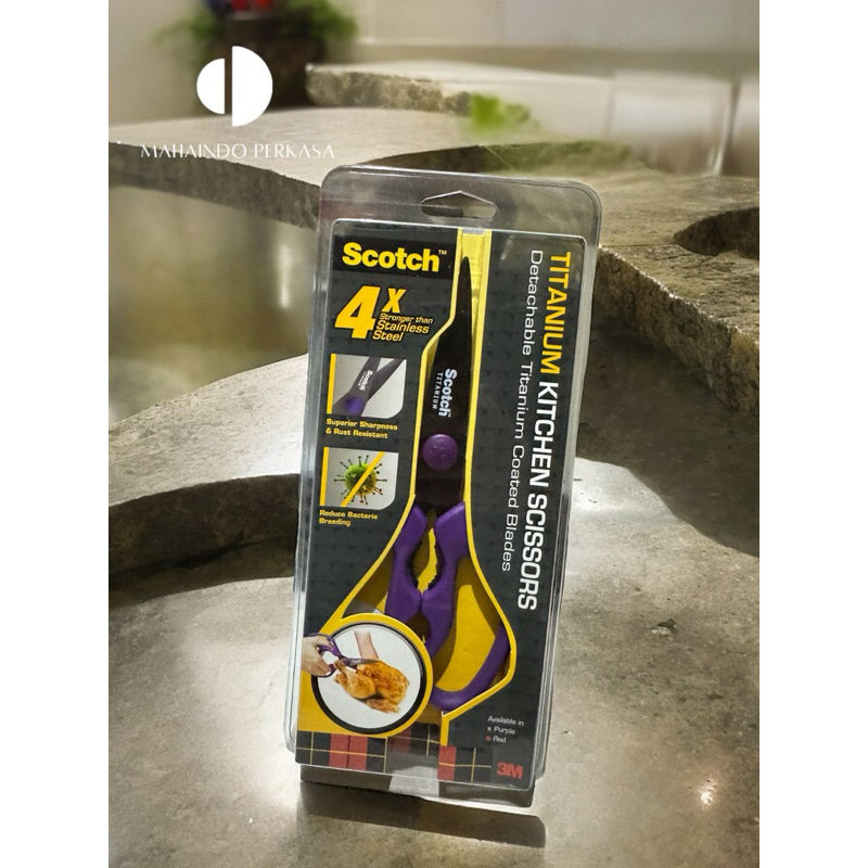 Jual Scotch 3M Gunting Dapur Titanium Kitchen Scissors KS-DT Purpel 9 ...