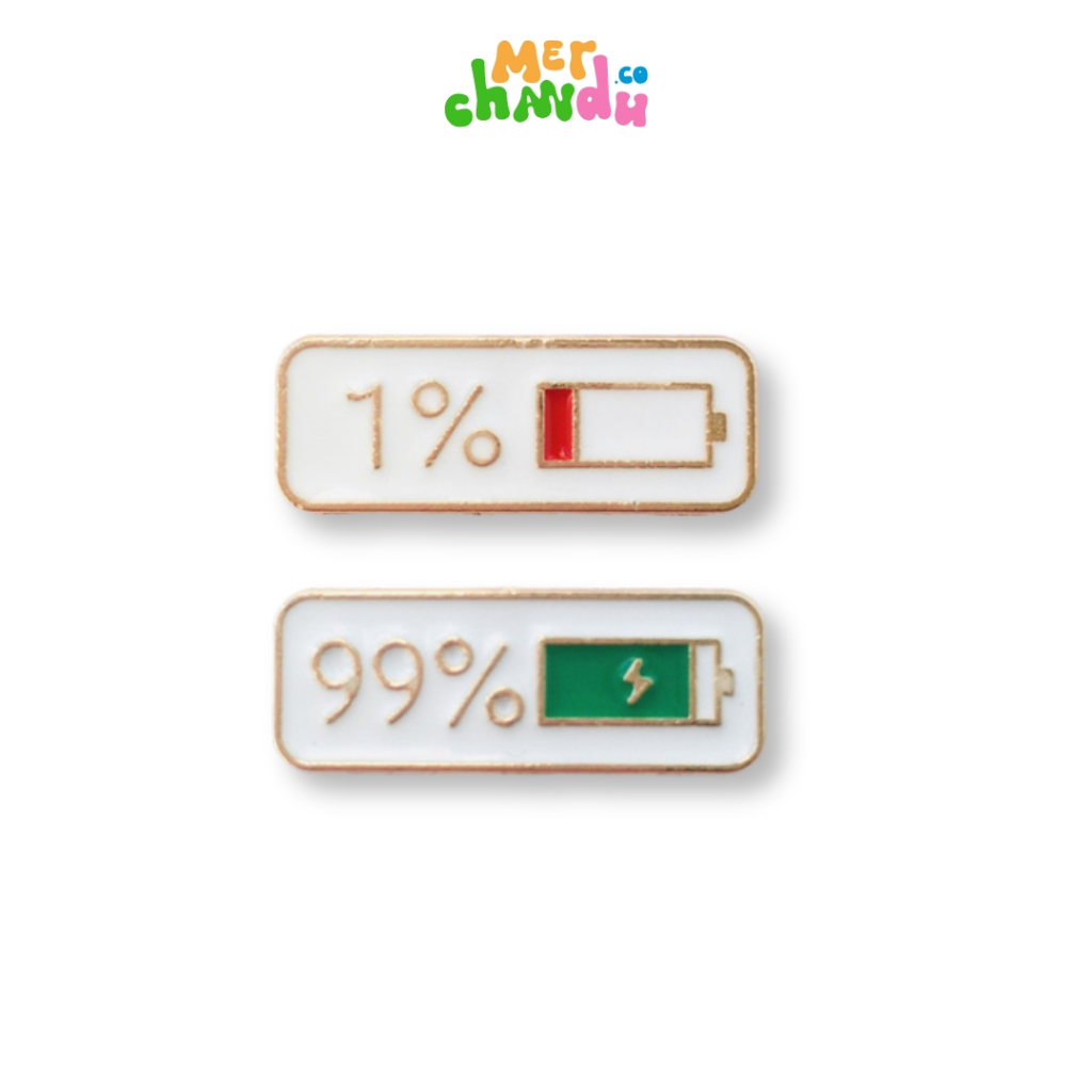 Jual Social Battery Mood Meter Tracker 1% 99% (3) Enamel Pin Bros ...