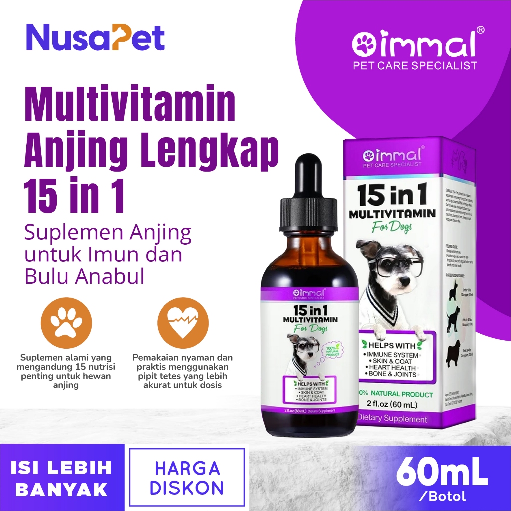 Jual Multivitamin Anjing Lengkap 15 in 1 Oimmal - Suplemen Anjing untuk ...