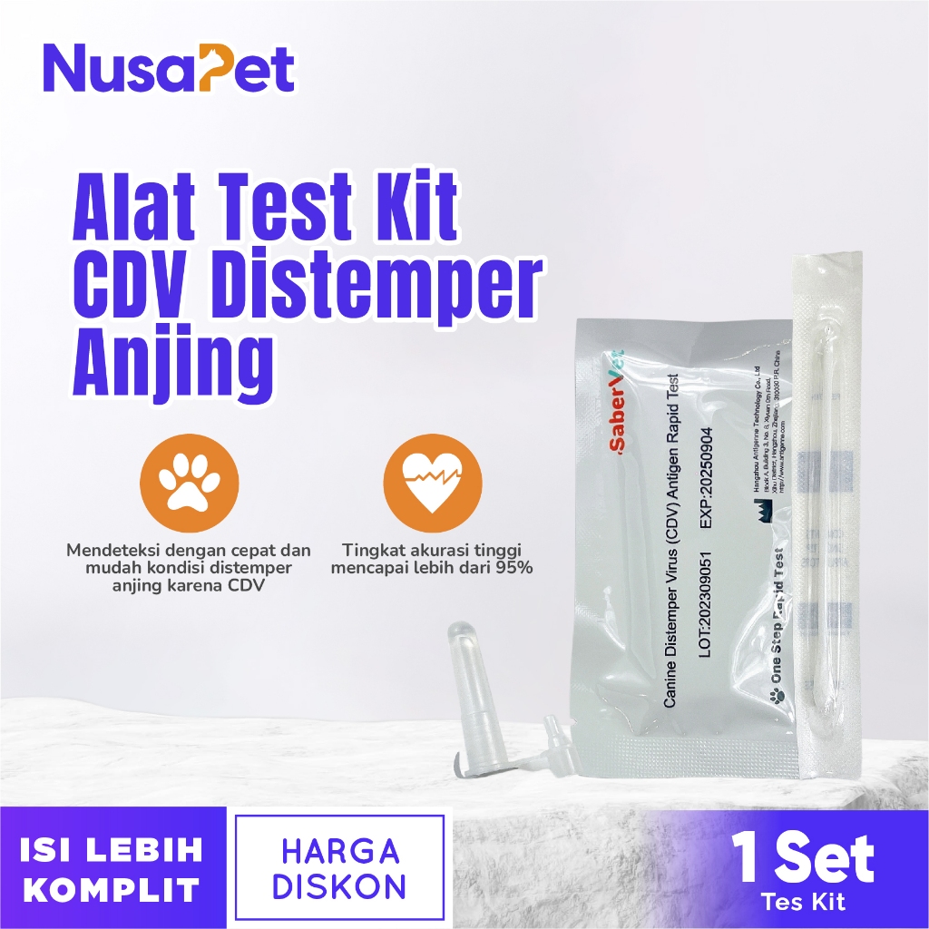 Jual Alat Test Kit Distemper Anjing – Rapid Tes CDV Virus Anjing - (1 ...