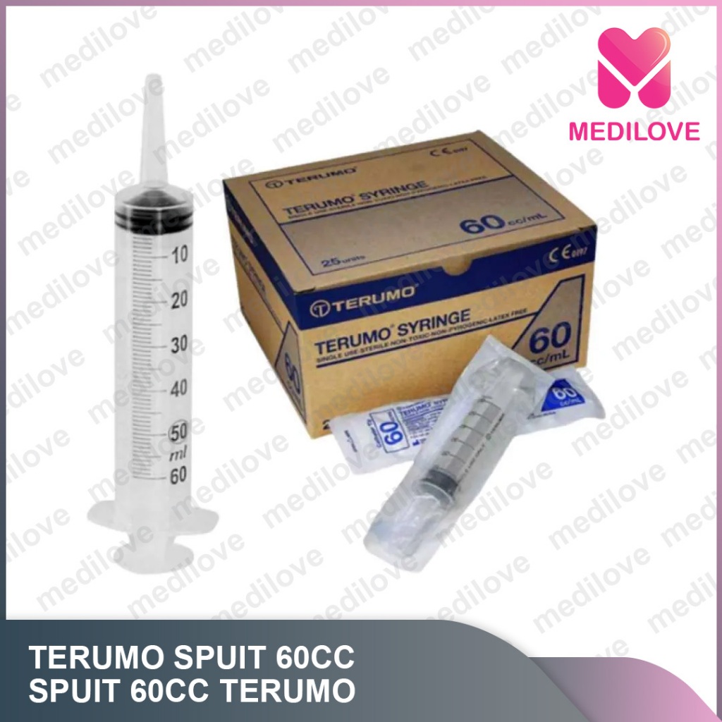 Jual Spuit 60 cc 60cc Lubang Tengah Chateter Tip Terumo / Terumo Syringe 60cc / Spuit 60ml ...