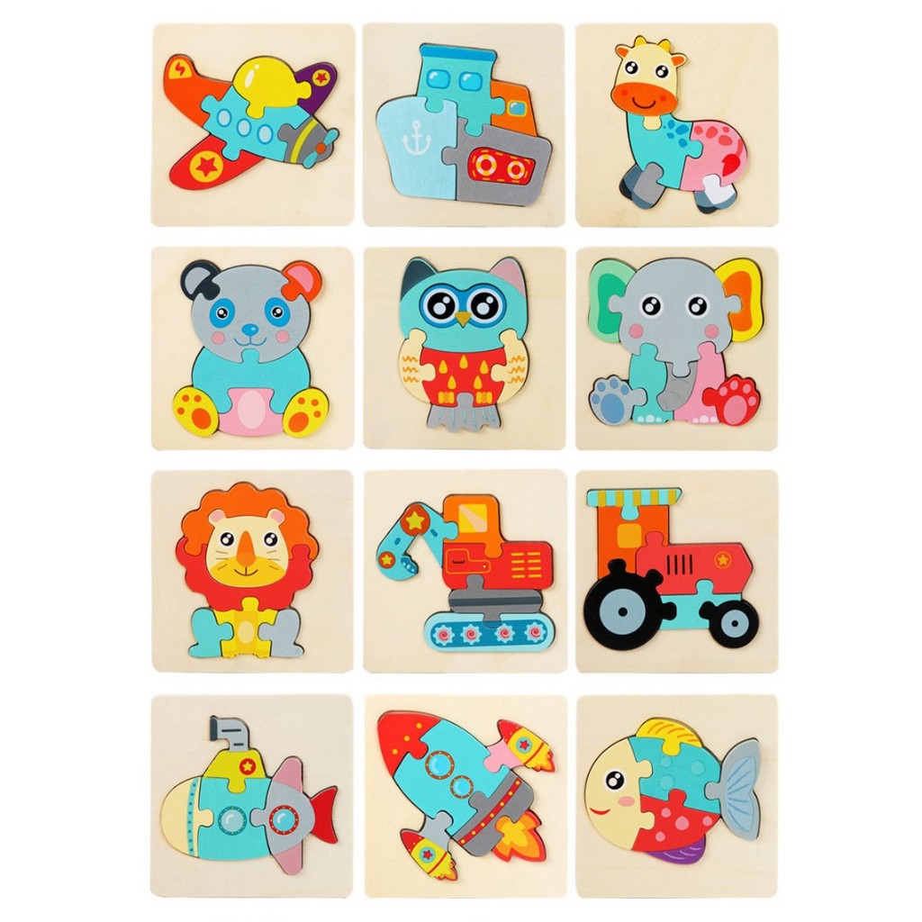 Jual Mainan Puzzle Jigsaw Puzzle Timbul 3D Kayu Anak Tebal Murah GT2211 ...