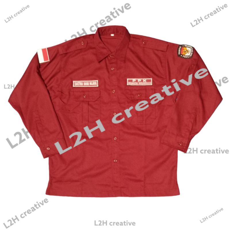 Jual baju kemeja seragam PPK PPS KPPS pake tempelan perekat/velcro ...