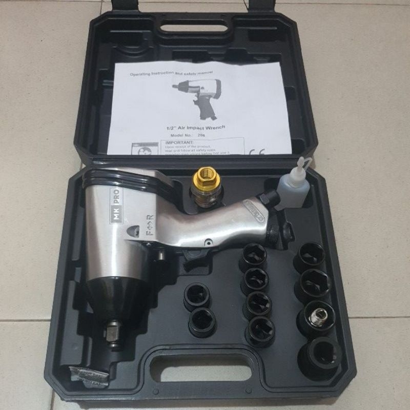 Jual Alat Pembuka Baut Angin Kompresor Air Impact Wrench Set 1/2 inc Buka Baut Roda Ban Mobil ...