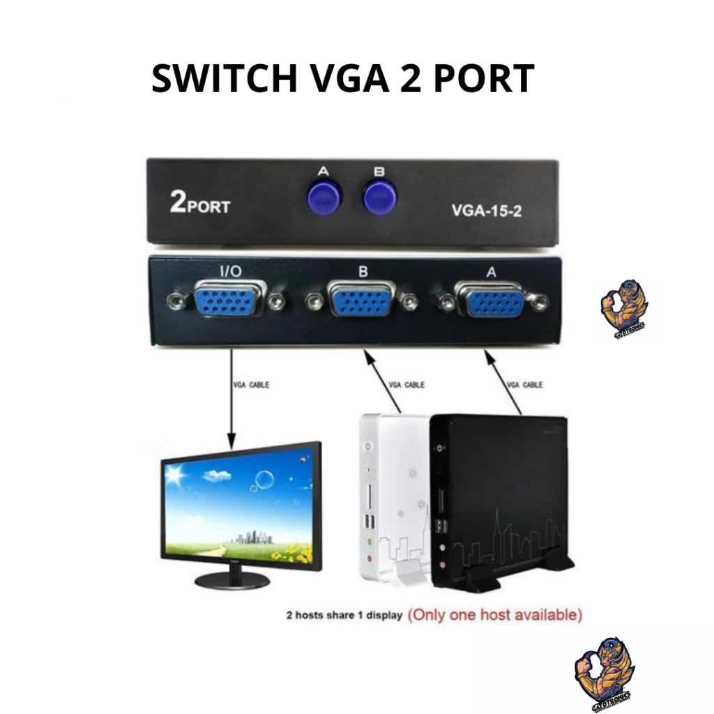 Jual Switch VGA 2 Port 2 Input 1 Output Magnum Switcher TV PC LCD - Gatotkaca Electronics ...