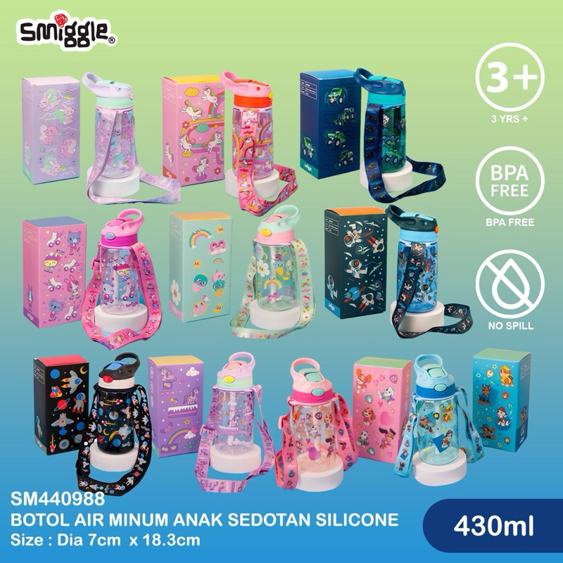 Jual botol minum/tempat minum Smiggle 430ml | Shopee Indonesia