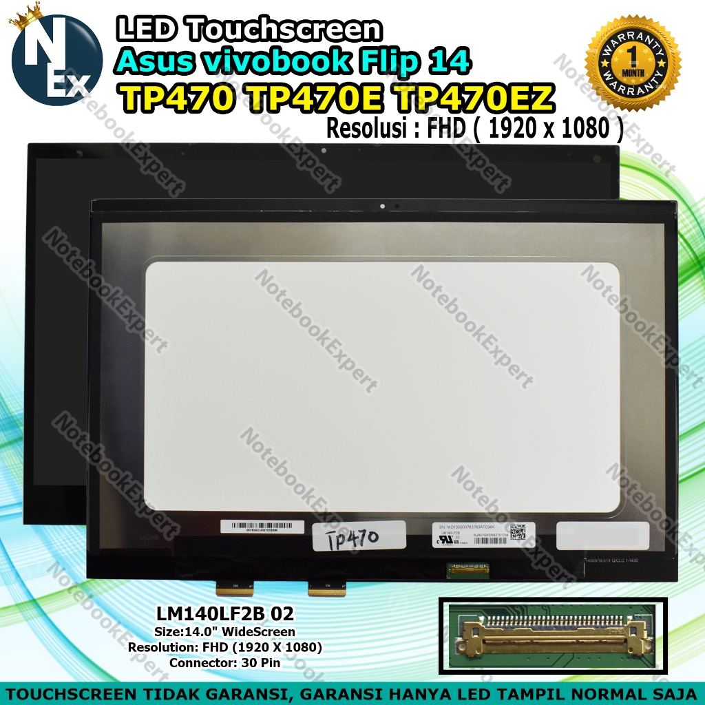 Jual Led Touchscreen Asus Vivobook Flip 14 TP470 TP470E TP470EZ FHD ...